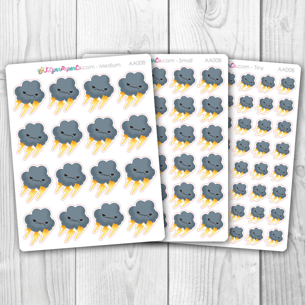 Kawaii Stormy Weather Stickers | AA008 – JLynnPaperCo